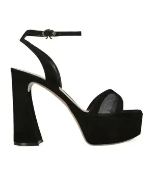 GIANVITO ROSSI Suede Platform Ankle-strap Sandals