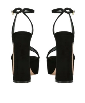 GIANVITO ROSSI Suede Platform Ankle-strap Sandals