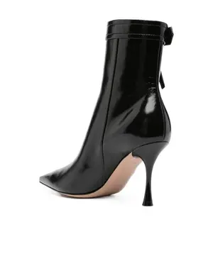 GIANVITO ROSSI 95mm Leather Pointed Toe Ankle Boots