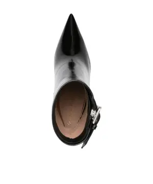 GIANVITO ROSSI 95mm Leather Pointed Toe Ankle Boots