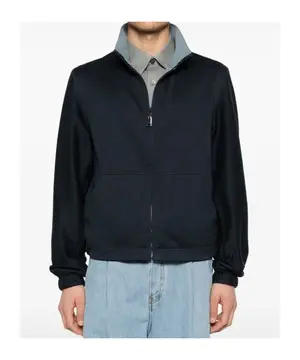 Brioni Zip-fastening Long-sleeve Jacket With Stand Collar