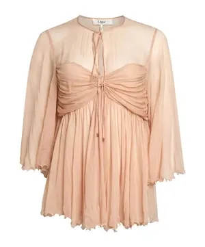 Chloé Solid-colored Georgette Top