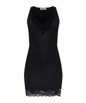 Balmain Sleeveless Lace Trimmed Mini Dress