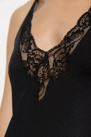 Balmain Sleeveless Lace Trimmed Mini Dress