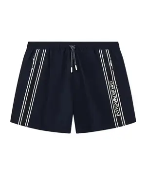 Emporio Armani Side-stripe Swim Shorts - Navy