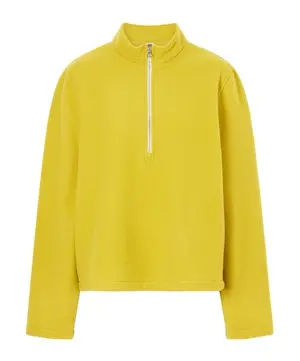 RIER Long-sleeved Sweatshirt With Stand Collar And Half-zip - Yellow