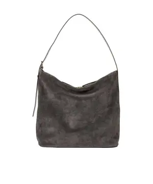 A.p.c. Vera Maxi Suede Shoulder Bag - Gris Ardoise