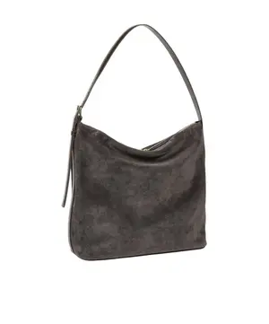 A.p.c. Vera Maxi Suede Shoulder Bag - Gris Ardoise
