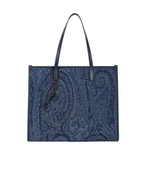 Etro Love Trotter Jacquard Denim Tote Bag - Blue