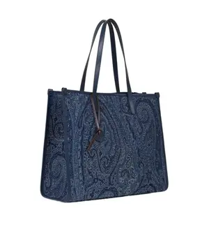 Etro Love Trotter Jacquard Denim Tote Bag - Blue