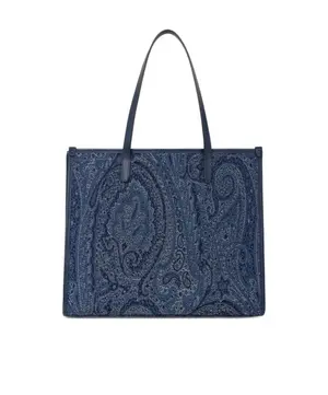Etro Love Trotter Jacquard Denim Tote Bag - Blue