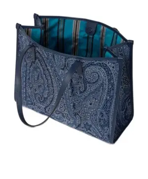Etro Love Trotter Jacquard Denim Tote Bag - Blue
