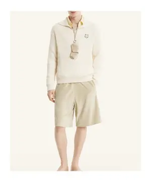 Maison Kitsuné Fox Head Ribbed Polo Jumper