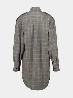 Stella McCartney Check-pattern Epaulette Shirt Mini Dress