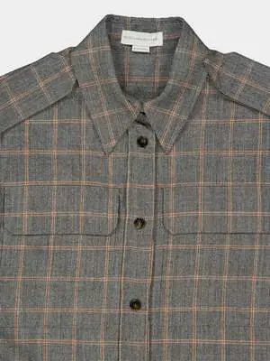 Stella McCartney Check-pattern Epaulette Shirt Mini Dress