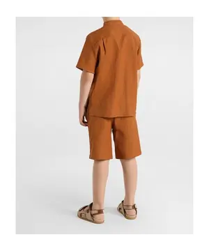 Dolce & Gabbana Short-sleeve Cotton And Linen Blend Shirt
