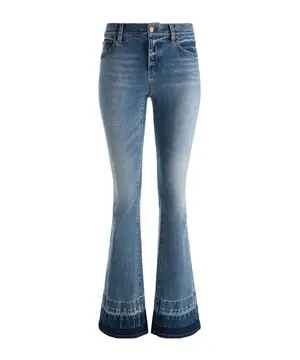 ALICEOLIVIA Alice + Olivia Flared Jeans With Distressed Cuffs