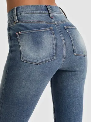 ALICEOLIVIA Alice + Olivia Flared Jeans With Distressed Cuffs
