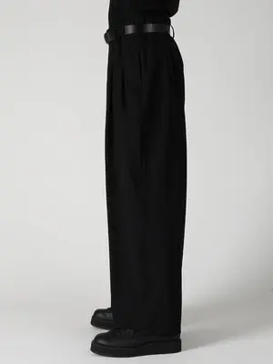 Yohji Yamamoto Wool Gabardine 12-tuck Trousers