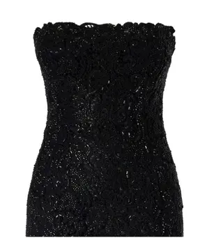 Ermanno Scervino Crystal-embellished Lace-knit Midi Dress
