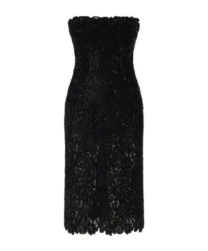 Ermanno Scervino Crystal-embellished Lace-knit Midi Dress - No