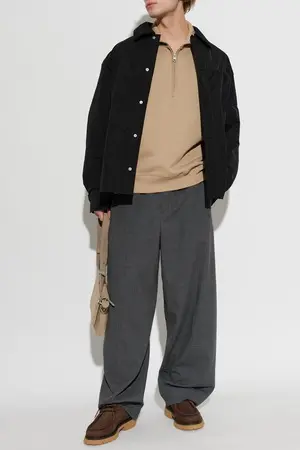 AMI Paris Zip-collar Sweatshirt With Embroidered Logo