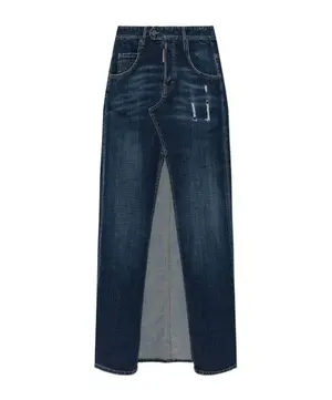 Dsquared2 Denim Maxi Skirt With Front Slit