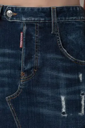 Dsquared2 Denim Maxi Skirt With Front Slit