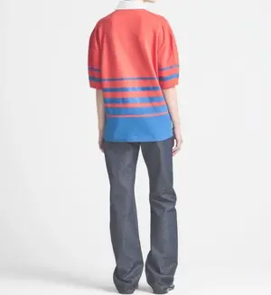 J.W.ANDERSON Red And Blue Striped Rugby Polo Shirt
