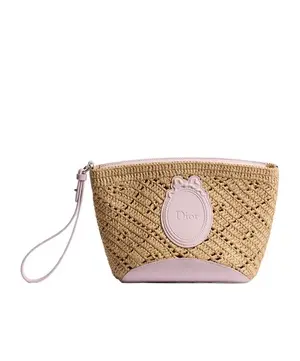 Dior Woven Raffia Blooming Pouch