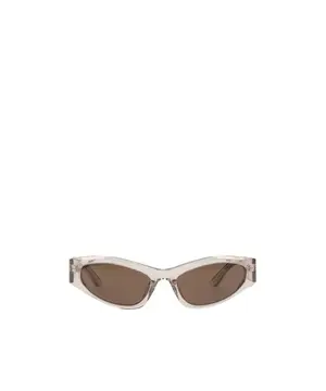 Balenciaga Solid-color Wrap-around Sunglasses - Brown