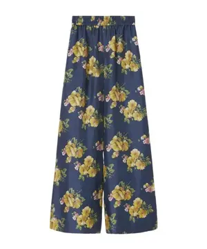 La DoubleJ Printed Silk Palazzo Pants
