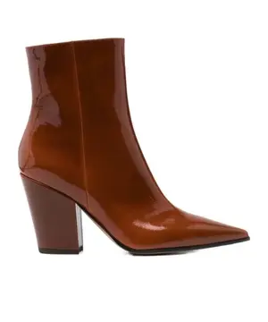 GIANVITO ROSSI 90mm Patent Ankle Boots - Brown