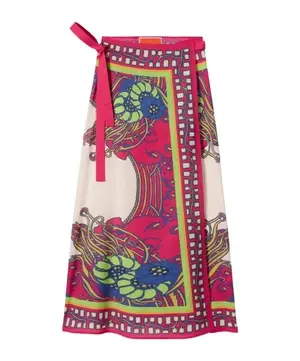 LA DOUBLEJ Sarong Floral-print Midi Skirt