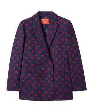 La DoubleJ Floral-print Double-breasted Blazer