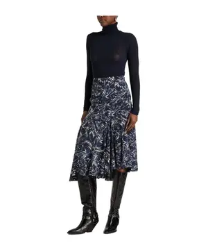 Isabel Marant Étoile Printed Satin Midi Skirt