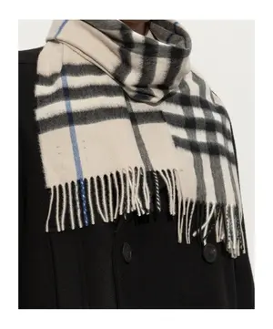 Burberry Check Printed Fringed Scarf