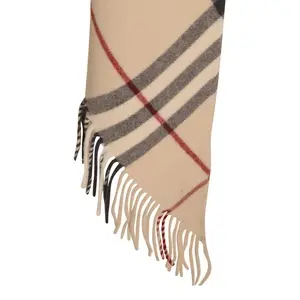 Burberry Checked Fringed Cape