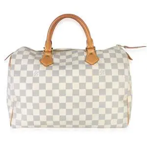LOUIS VUITTON Louis Vuitton Damier Azur Canvas Speedy 30 Beige