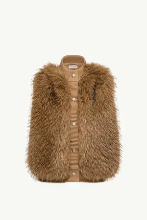 Moncler Fur-trimmed Knit Vest