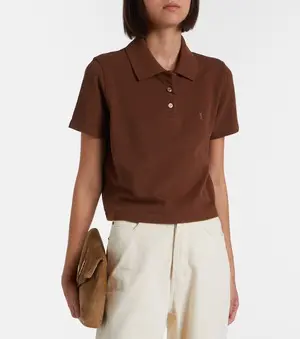Saint Laurent Cassandre Cotton Piquã© Polo Shirt