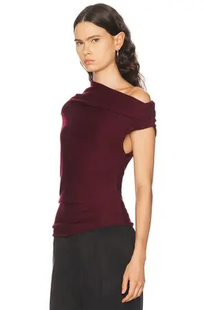 Staud Mabel Off-shoulder Sweater - Pinot