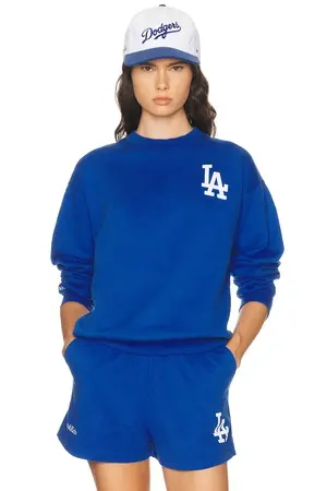 Sporty & Rich X Dodgers La Serif Crewneck Sweatshirt - Team Blue