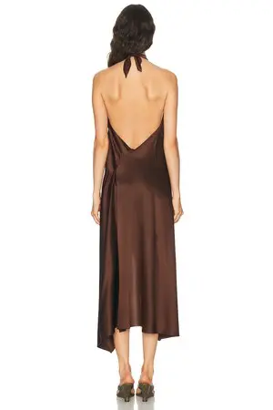 Helmut Lang Silk Tie Neck Dress
