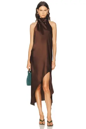 Helmut Lang Silk Tie Neck Dress