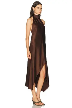 Helmut Lang Silk Tie Neck Dress