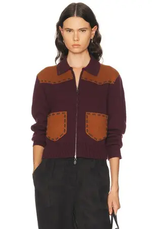 Guest In Residence Saddle Up Jacket - Fig & Burnt Sienna