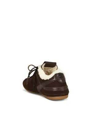 Miu Miu Suede And Shearling Lined Sneakers - Moro