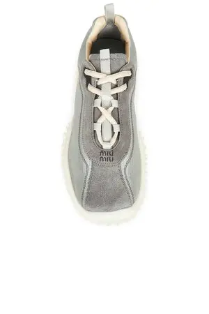 Miu Miu Nylon Tech Suede Bubble Sneaker - Nube