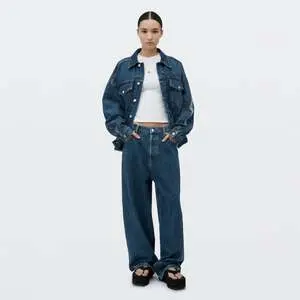 Alexander Wang Oversized Trucker Jacket With Graphic Detail